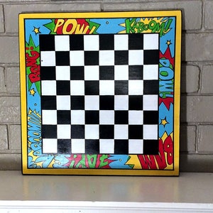 Comic Book Checker Board, Comic Style Game Board, Old School Comic ...