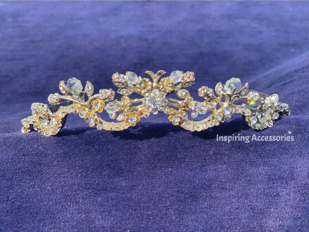 Vintage Gold Floral Tiara - Etsy