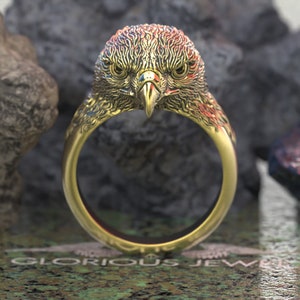 Eagle Gold Ring, Hawk Signet Ring, Bird Jewellery, Free Bird Jewelry ...