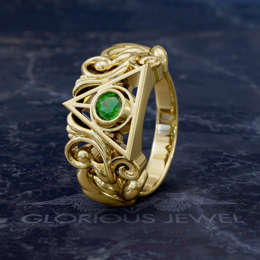 Triangle Wizard Ring: CZ Gemstone, Game-inspired Jewelry - Etsy
