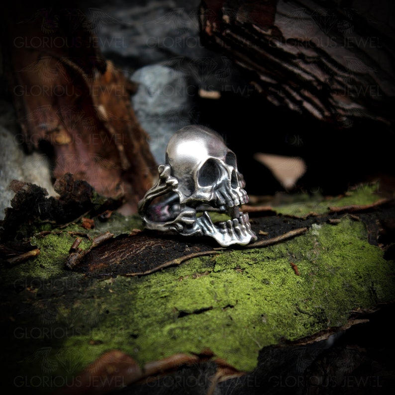 Big Skull and Bones Ring Available in Solid Gold 18K 14K - Etsy
