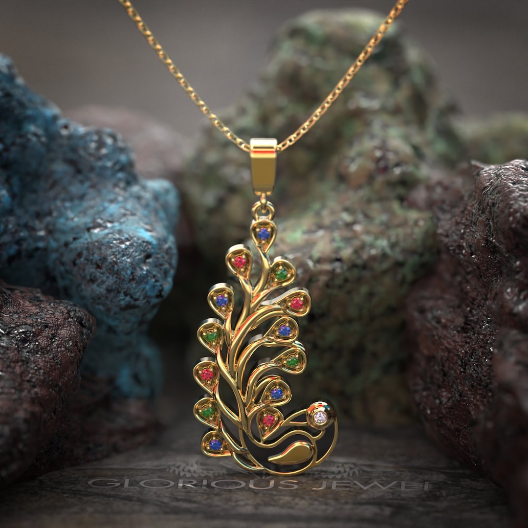 Gold Peacock Pendant, Beautiful Bird Necklace, Gifts for Moms, Unique ...