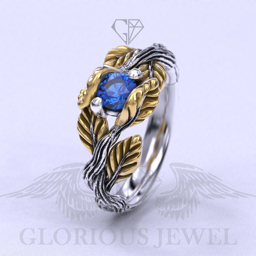 Flower rings engagement nature rings engagement Plant ring | Etsy