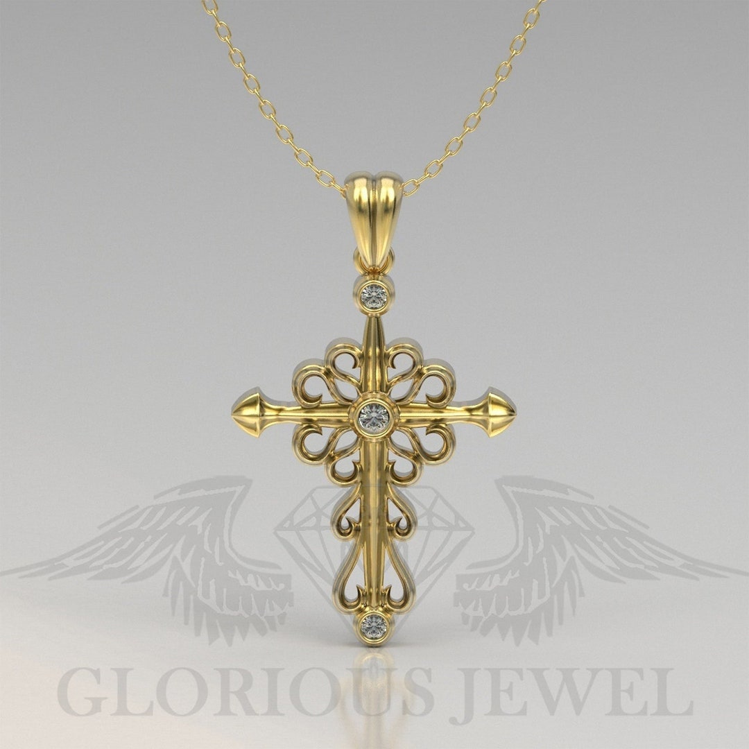 Jesus of Nazareth Cross Pendant Necklace Silver Cross - Etsy