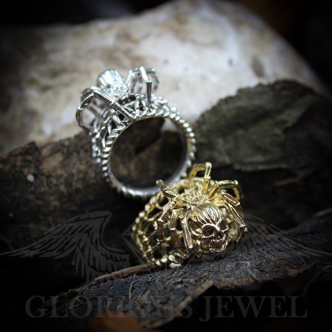 Spider Ring Jewelry, Skull Biker Ring, Spider Jewelry, Unique Jewelry ...