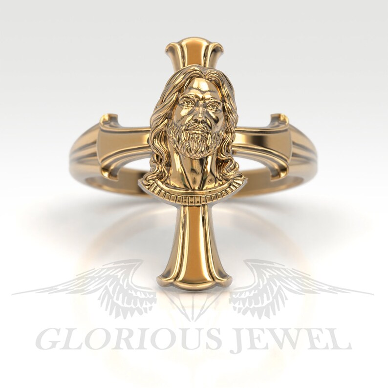 Jesus Cross Ring Jesus of Nazareth Gold Jesus Jewelry - Etsy