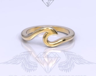 Wave Engagement Ring | Etsy