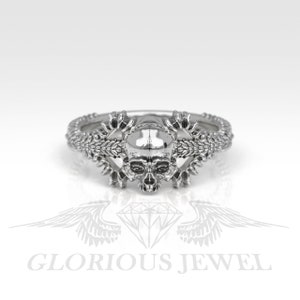 Small Skull Ring, Women Skull Ring, Skull and Bones, Handmade Jewelry ...