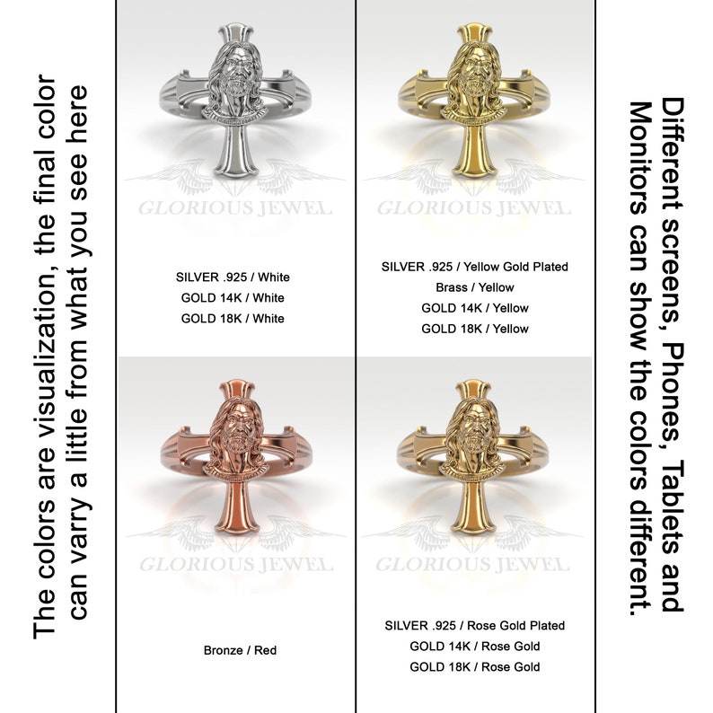 Jesus Cross Ring: Sterling Silver Religious Jewelry - Etsy