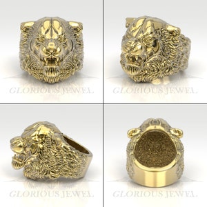 Heavy Big Jaguar, Gold Jaguar Ring, Jaguar Jewelry Rings, Wild Silver ...