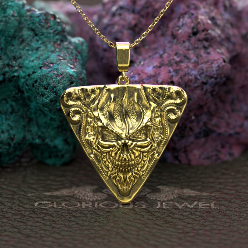 Skull Guitar Pick Fire Skull Guitar Guitar Metal Pick - Etsy