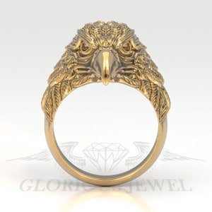 Eagle Gold Ring, Hawk Signet Ring, Bird Jewellery, Free Bird Jewelry ...