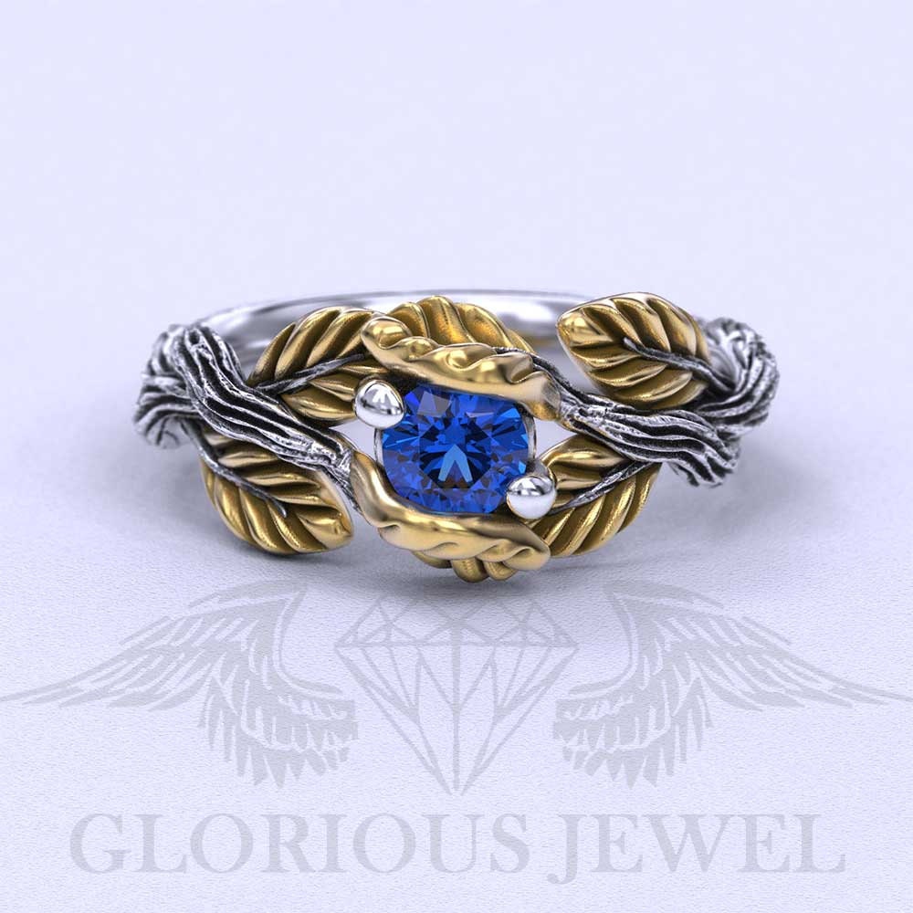 Flower rings engagement nature rings engagement Plant ring | Etsy