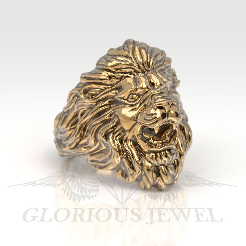 Handcrafted Lion Leo Gold Signet Ring - Bold Zodiac Jewelry - Etsy