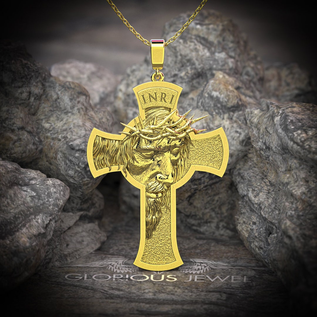 4 Cm Christian Cross Pendant, Jesus Cross Pendant, Jesus Christ INRI ...
