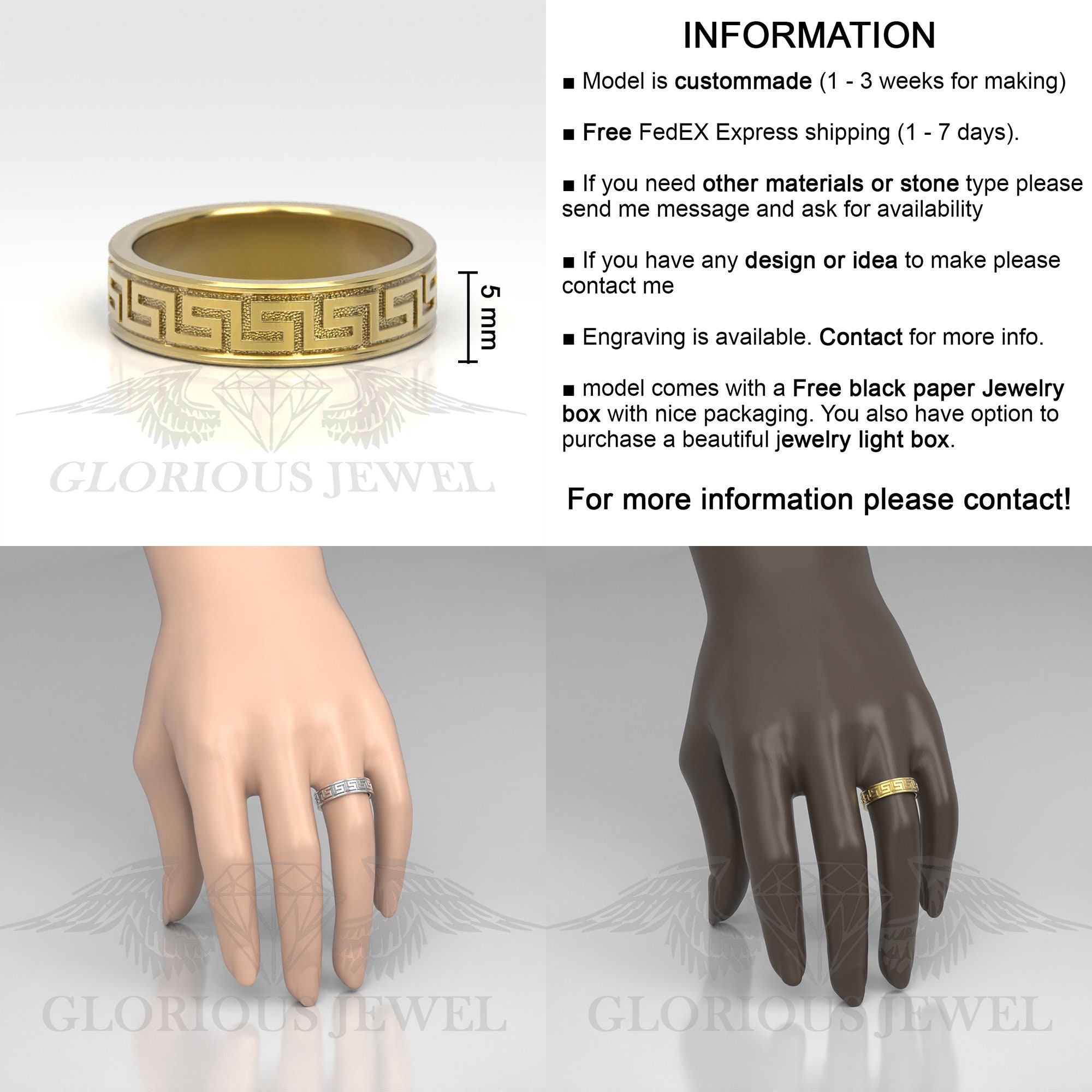 Elegant Wedding Greek Key Gold Band Handcrafted Classic Style Unique Greek Gold Ring Perfect for Wedding Ceremony or Anniversary Gift Etsy