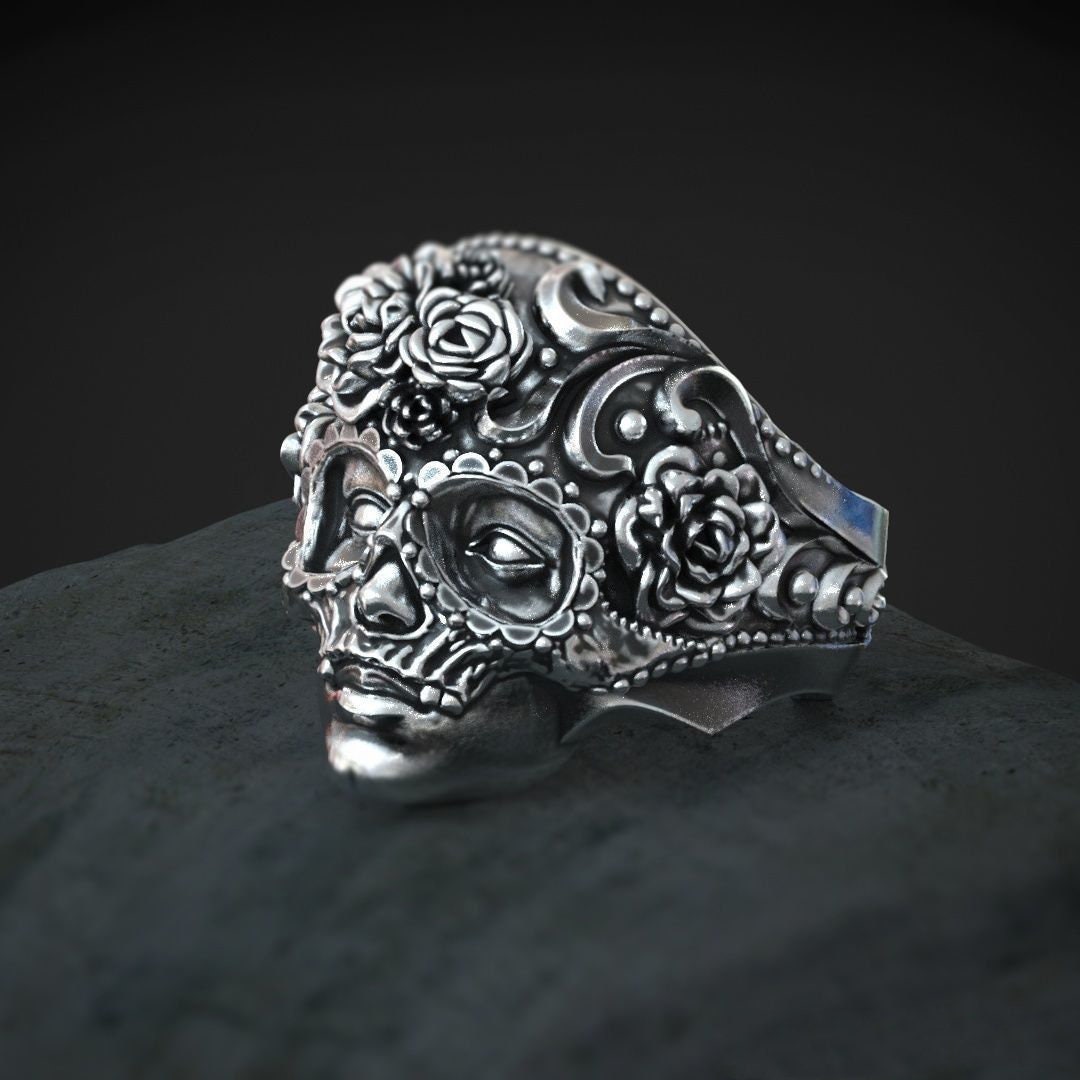 Masquerade Mask Skull, Silver Skull Ring, Skulls and Bones, Skull ...