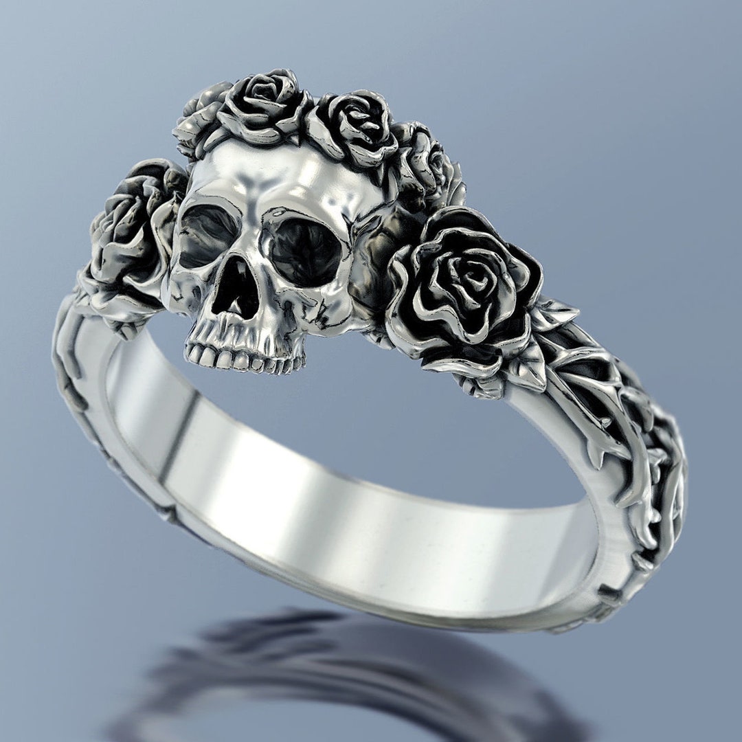 Mexican Skull Ring, Rose Skull Ring, Skulls and Bones, Skull Jewelry ...