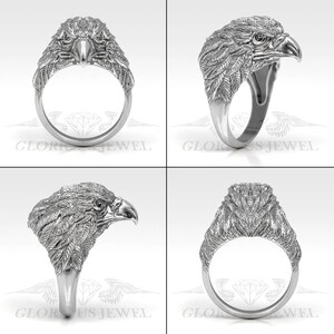 Eagle Gold Ring, Hawk Signet Ring, Bird Jewellery, Free Bird Jewelry ...