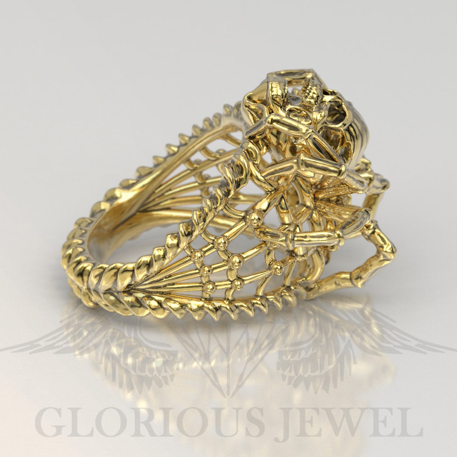 Spider Ring Jewelry Skull Biker Ring Spider Jewelry Unique - Etsy