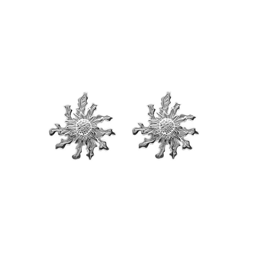 Eguzkilore Silver Earrings Basque Sunflower Earrings Nature and Elegant ...