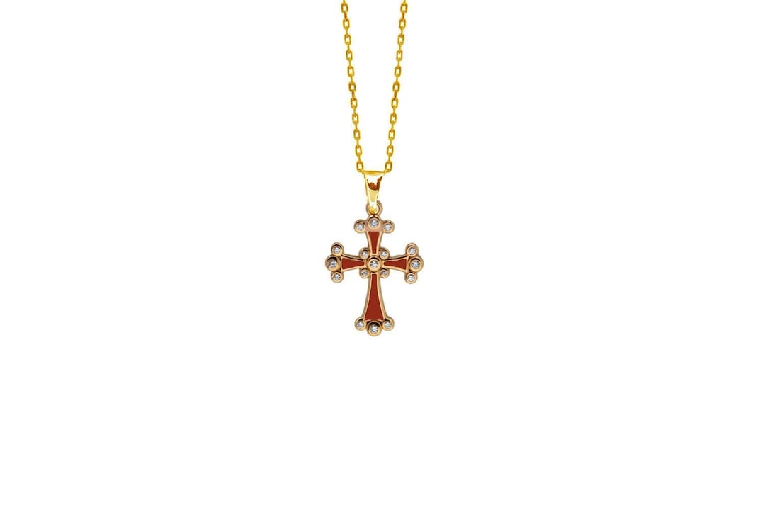 Chaldean Cross From the Church of the East Gold Plated 18k Pendant and ...