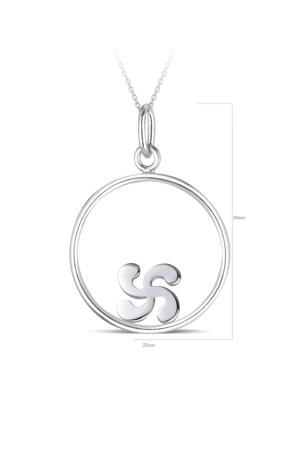 Lauburu Silver Circle Pendant Basque Cross Necklace Good - Etsy