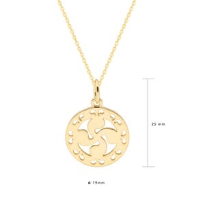 Lauburu Brass Gold Plated Circular Necklace, Chain Included, Mother's ...