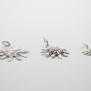 Silver and Gold Plated Pendant Sunflower Necklace basque Jewelry ...