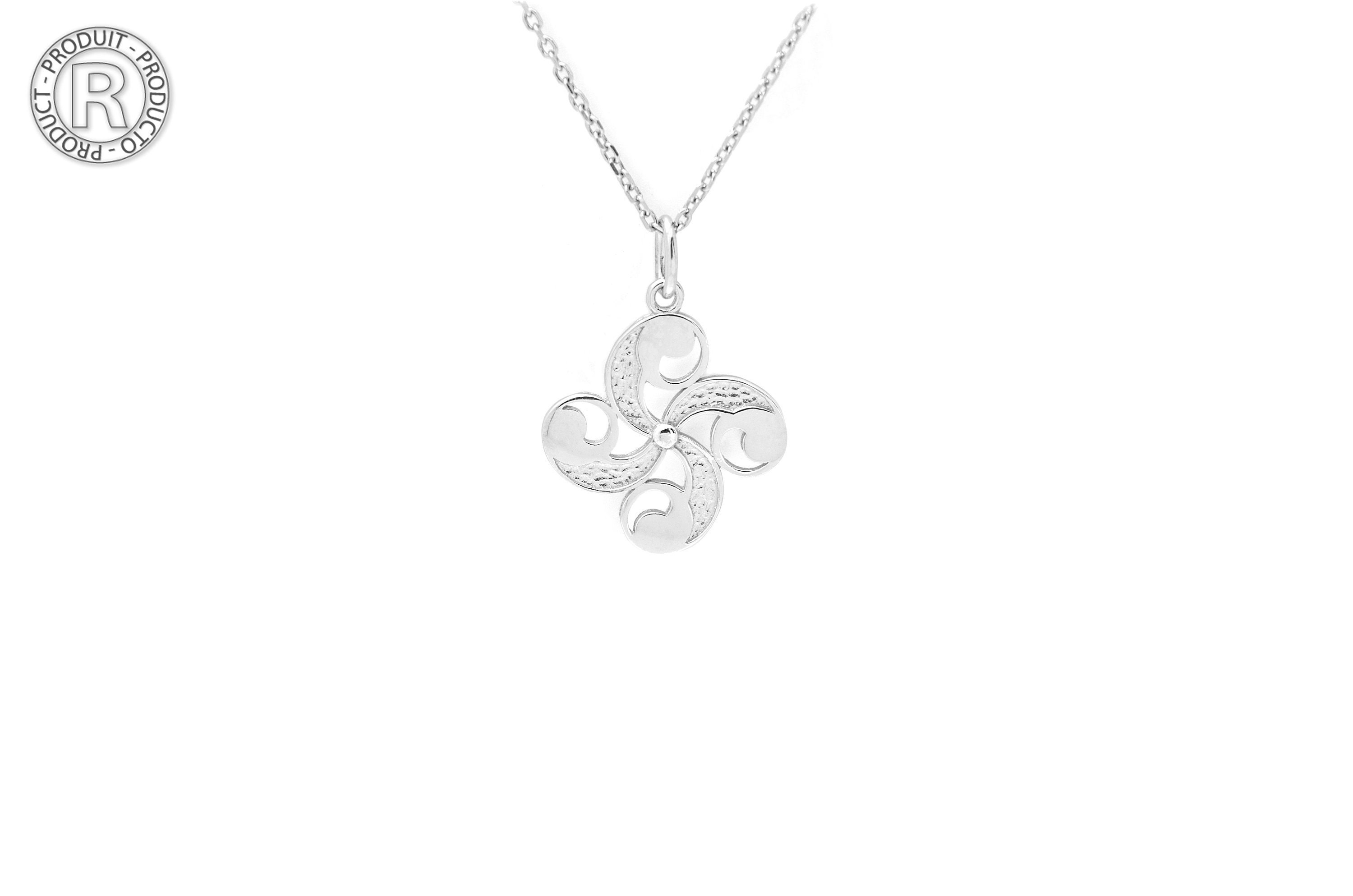 Silver Basque Lauburu Pendant Silver Basque Cross Necklace - Etsy