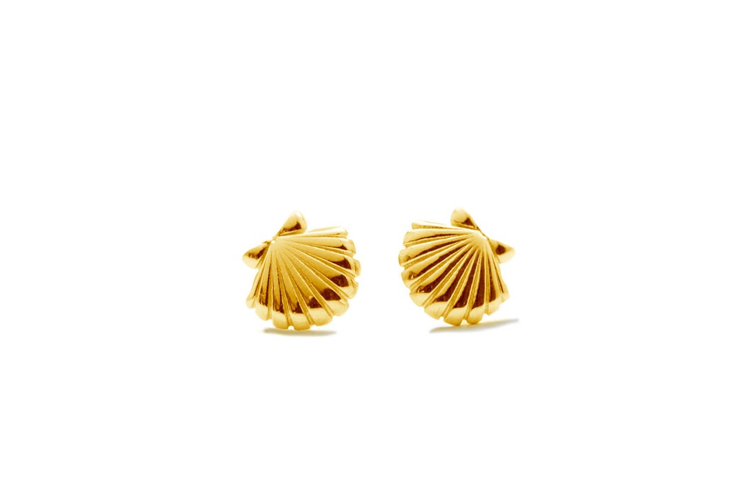 Earrings Shell Camino De Santiago Gold-plated 3 Microns 18k, Handmade ...