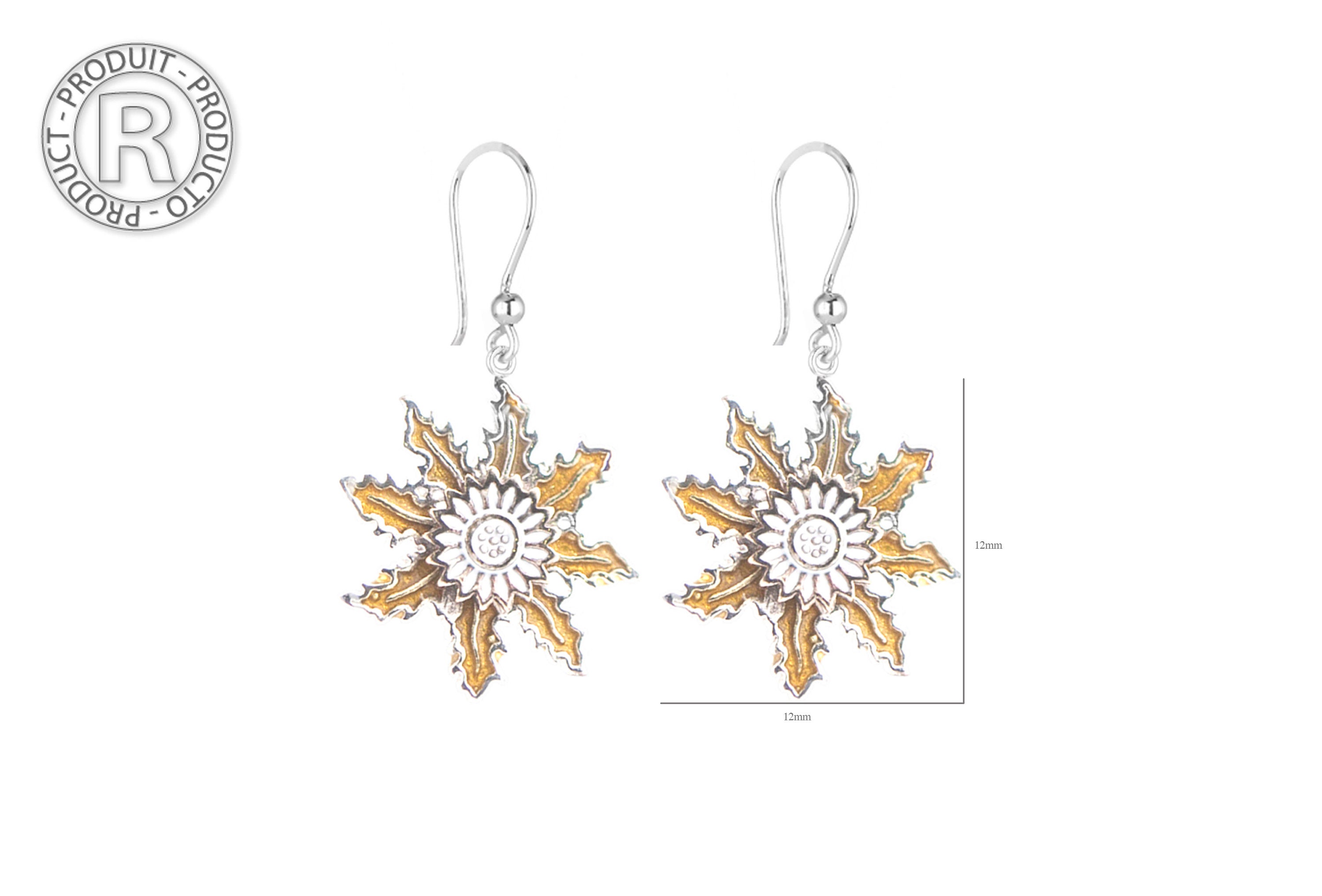 Eguzkilore Cluster Earrings basque Sunflower silver Earrings - Etsy