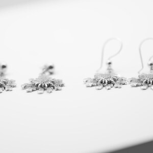 Eguzkilore Silver Earrings - Basque Sunflower Earrings - Nature and ...