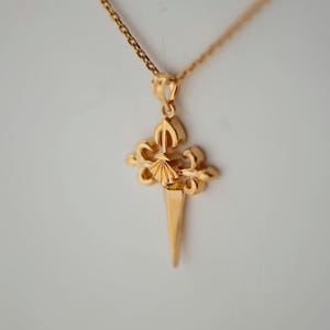 Pendant Cross Camino De Santiago Gold-plated 18k, Handmade. Celtic ...