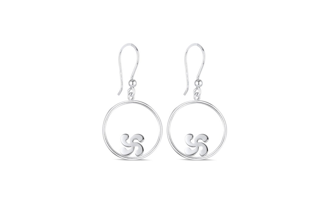 Original Basque Jewelry, Basque Good Luck Earrings, Lauburu Silver ...