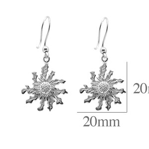 Eguzkilore Silver Earrings Basque Sunflower Earrings - Etsy