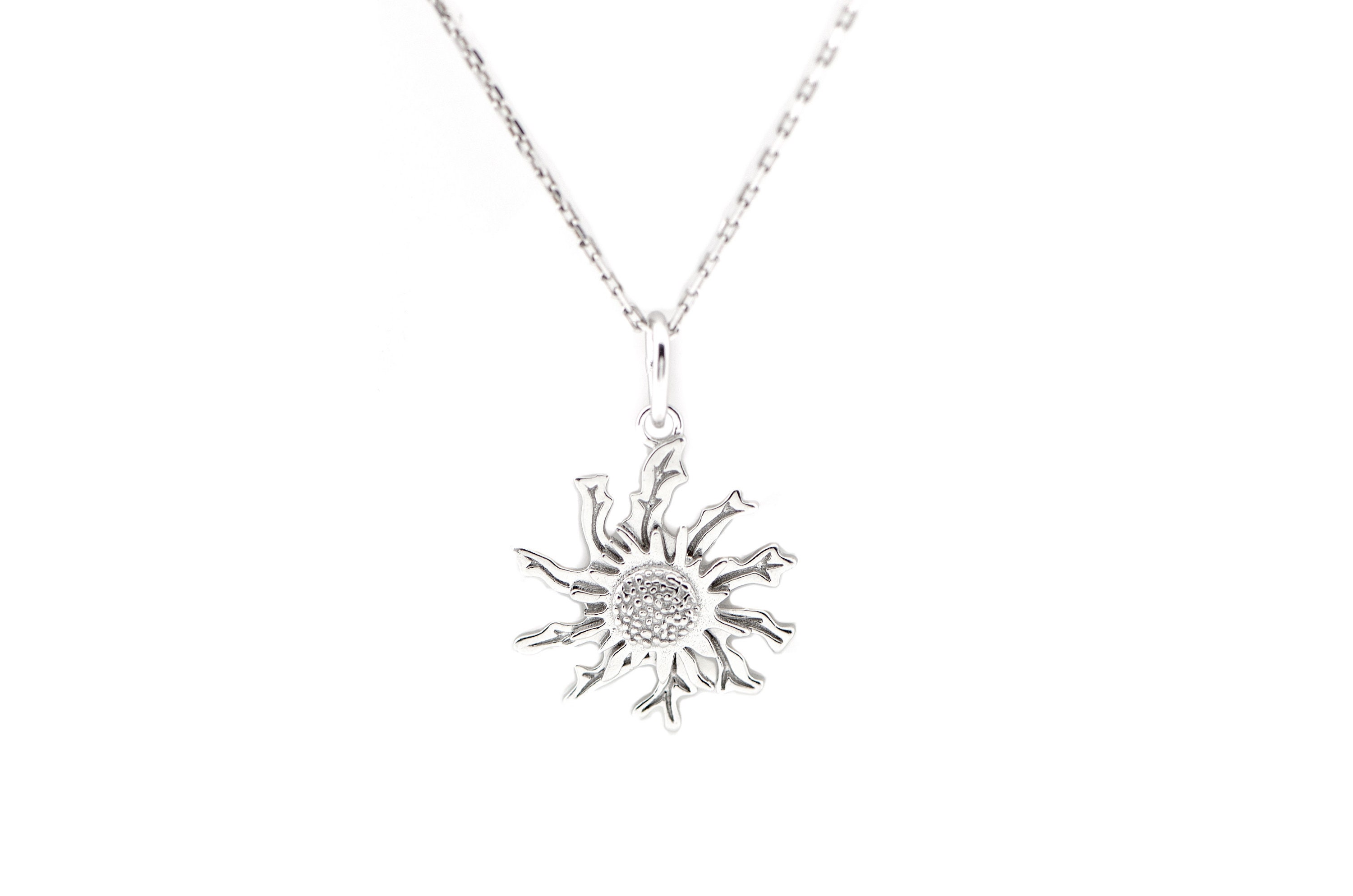 Silver Eguzkilore Pendant Basque Sunflower Necklace Nature - Etsy