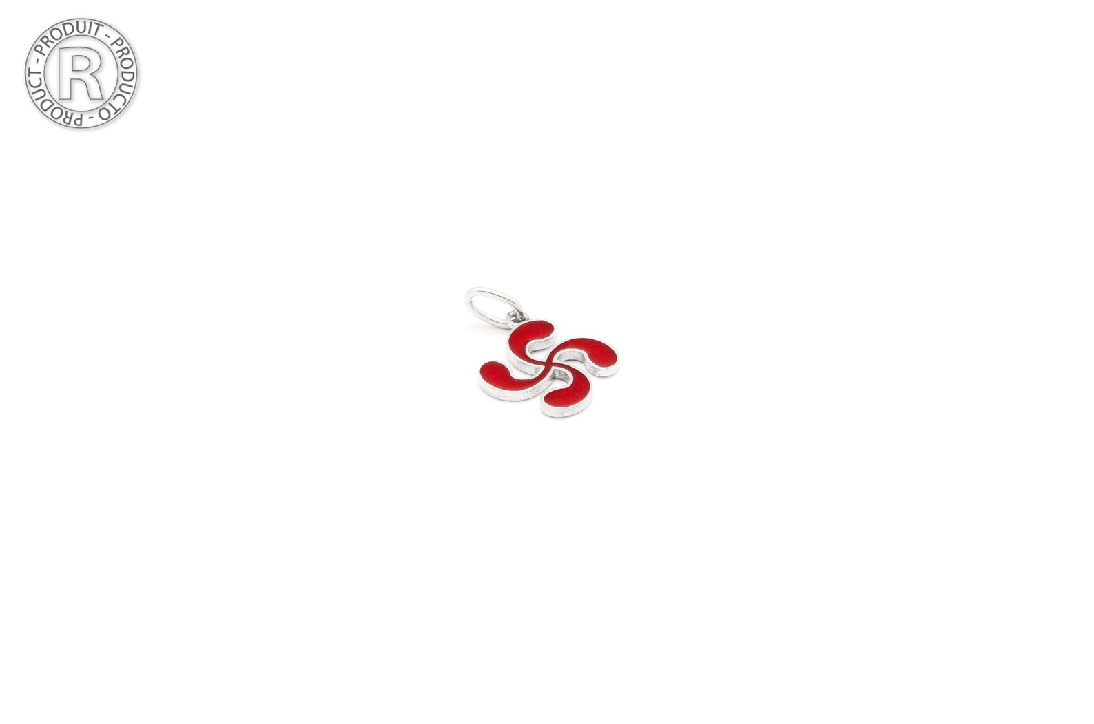 Lauburu Silver and Red Enamel Pendant Silver Red Pendant Red - Etsy