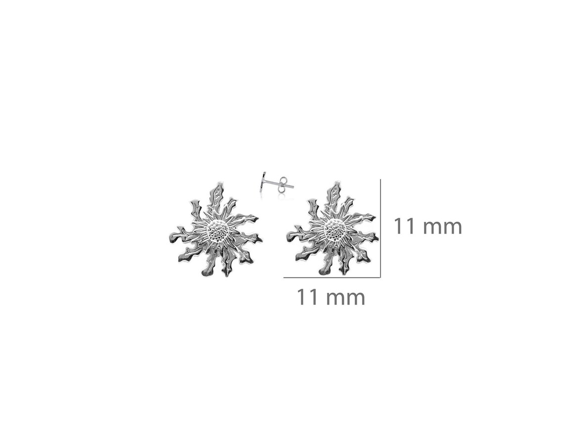 Eguzkilore Silver Earrings Basque Sunflower Earrings - Etsy