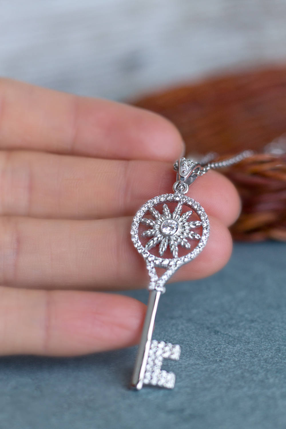 Eguzkilore Silver and Cubic Zircon Pendant Basque Sunflower - Etsy