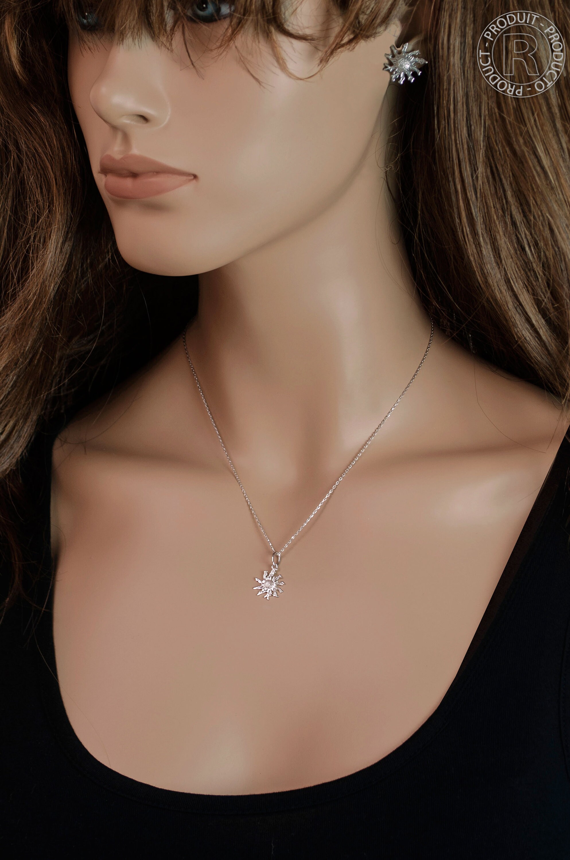 Silver Eguzkilore Pendant Basque Sunflower Necklace Nature - Etsy