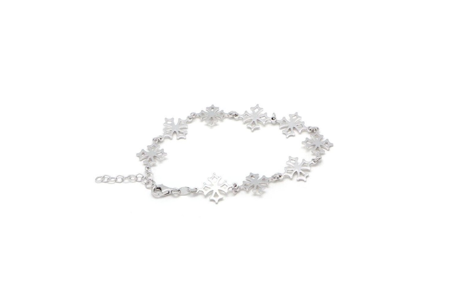 Occitan Cross 925 Sterling Silver Bracelet With Adjustable Chain ...