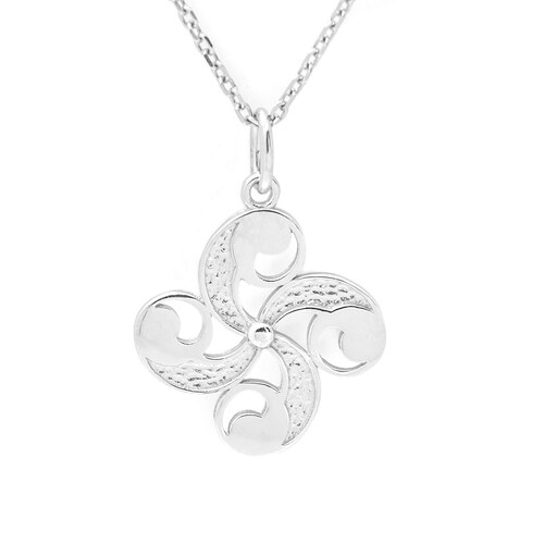 Lauburu Silver Basque Pendant Basque Necklace Lauburu - Etsy