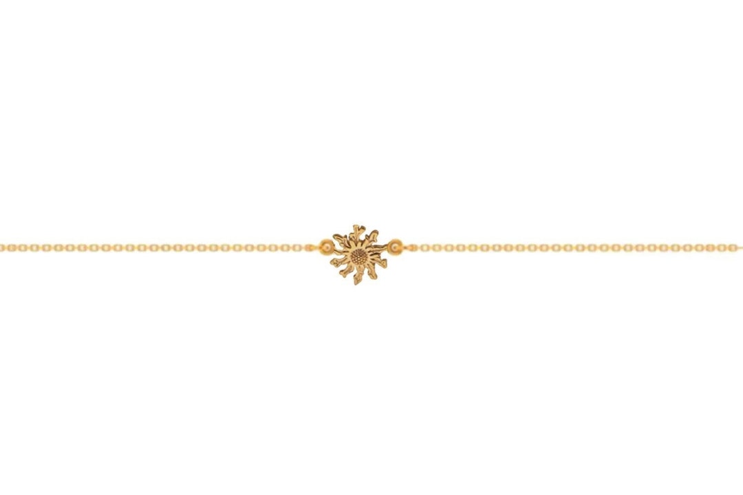 Eguzkilore Chain Bracelet Basque Sun Flower 18k Gold Plated ...