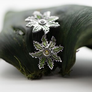 Eguzkilore Silver Enamelled Earrings Basque Sunflower Earrings ...