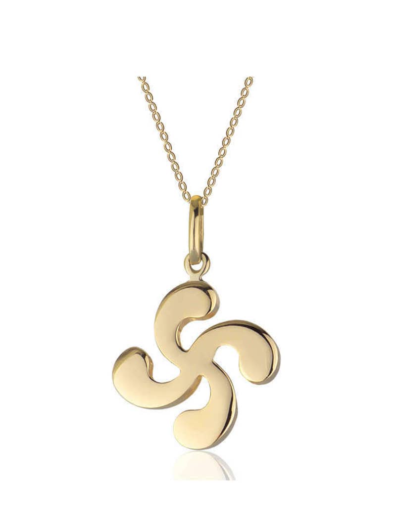 Gold Plated Lauburu Charm Necklace Lauburu Gold Necklace - Etsy