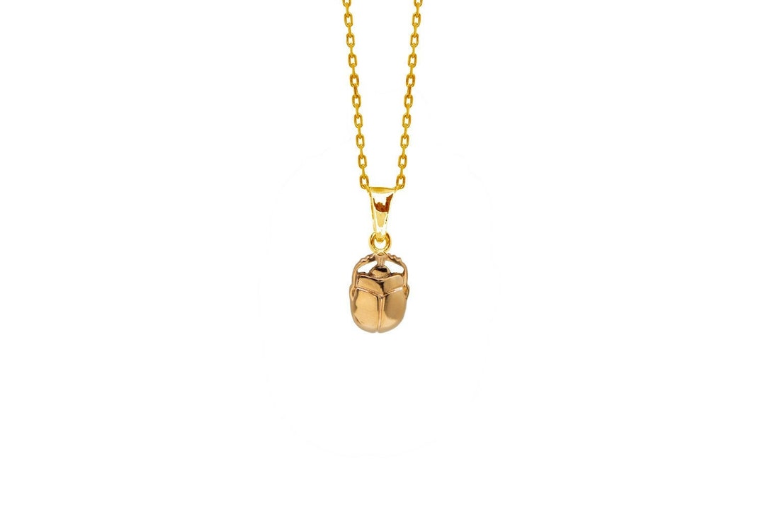 Sacred Scarab Pendant, Gold-plated 18k. Emblematic Symbols of Ancient ...