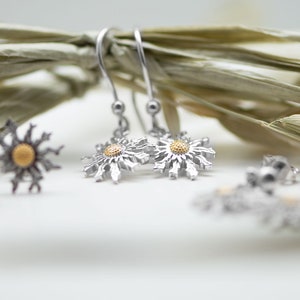 Silver and Gold Plated Pendant Sunflower Necklace basque Jewelry ...