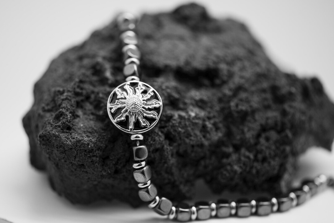 Chain Man Bracelet Eguzkilore Basque Flower S. Steel With Enamel and ...