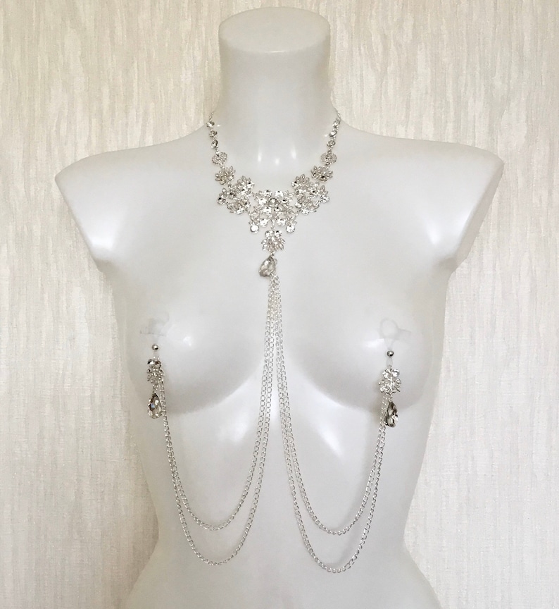 Sexy Chain Set With Rhinestones Crystals Sexy Body Chain And Etsy